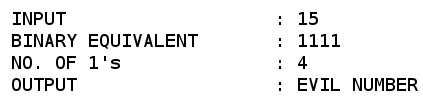 Evil number program in Java - www.VinaySingh.info